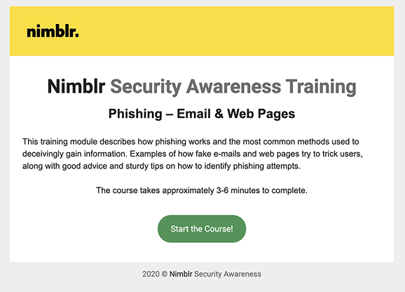 Micro Training | Nimblr Security